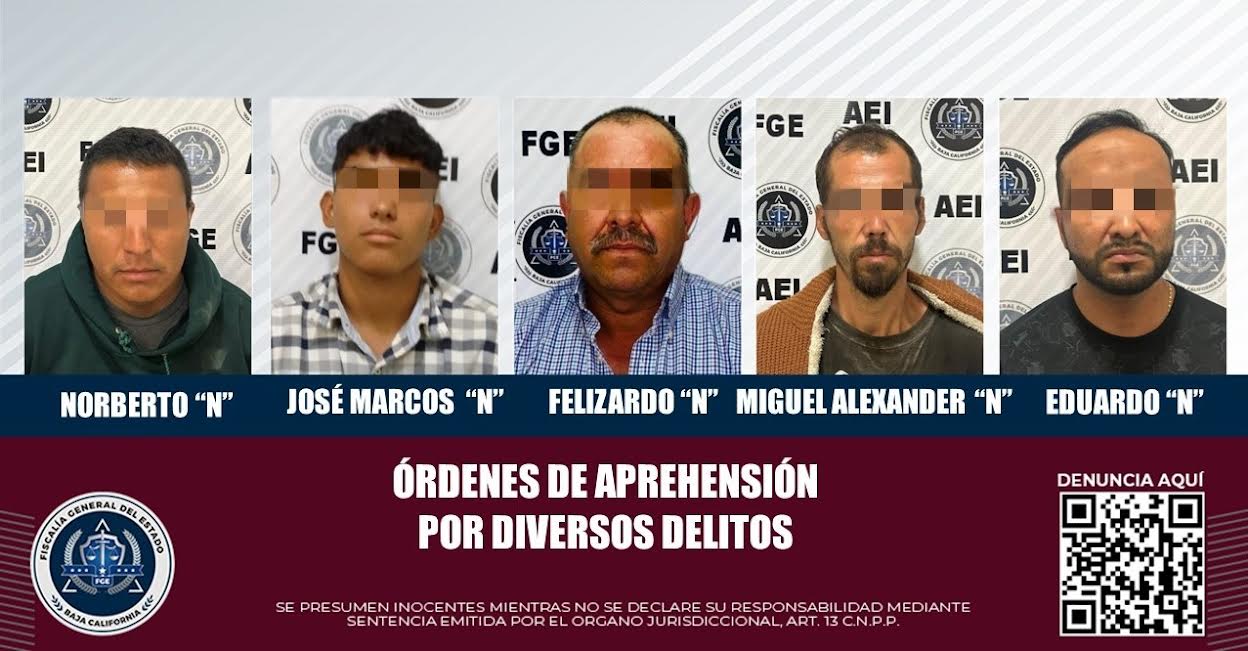 La Fiscalía General Del Estado Cumplimenta Cinco órdenes De Aprehensión