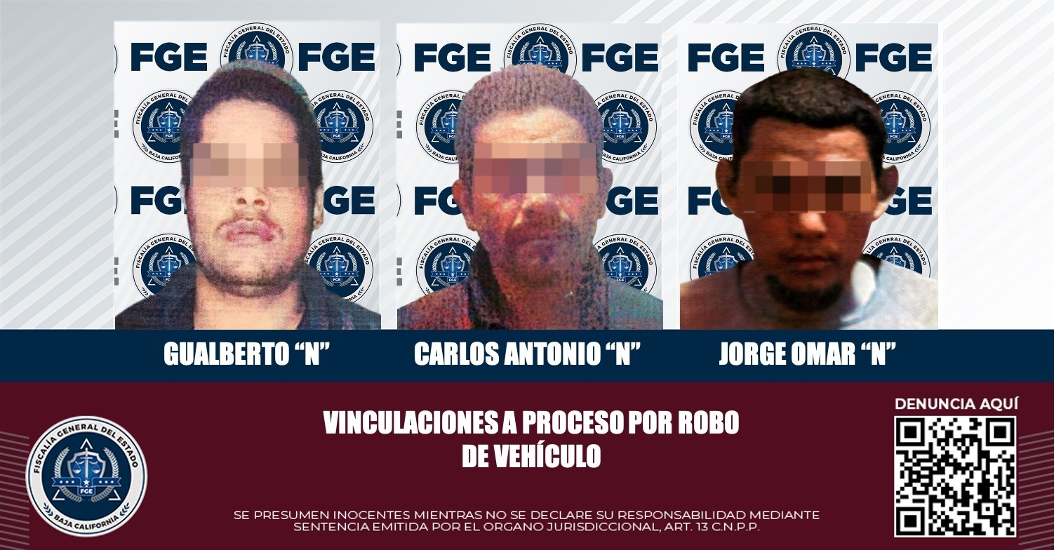 FGE obtiene tres vinculaciones a proceso por el delito de robo equiparado de vehículo de motor ...