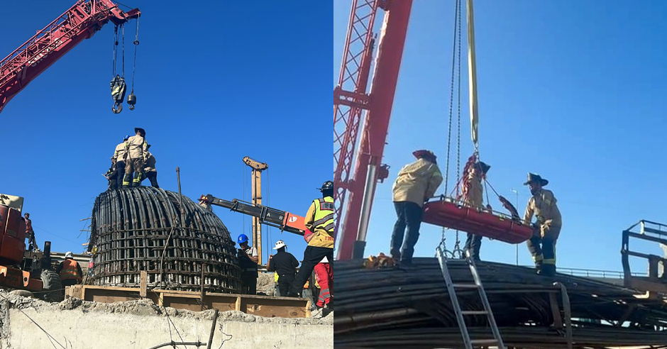 Rescata cuerpo de Bomberos de Tijuana a dos personas tras accidente en construcción de torre de ...
